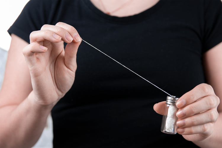 Nudge Silk Dental Floss Set with Reusable Glass Dispenser and 4 x 30 m ...